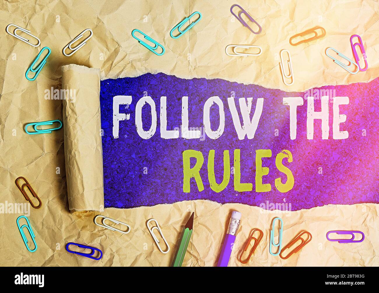 Conceptual hand writing showing Follow The Rules. Concept meaning go ...