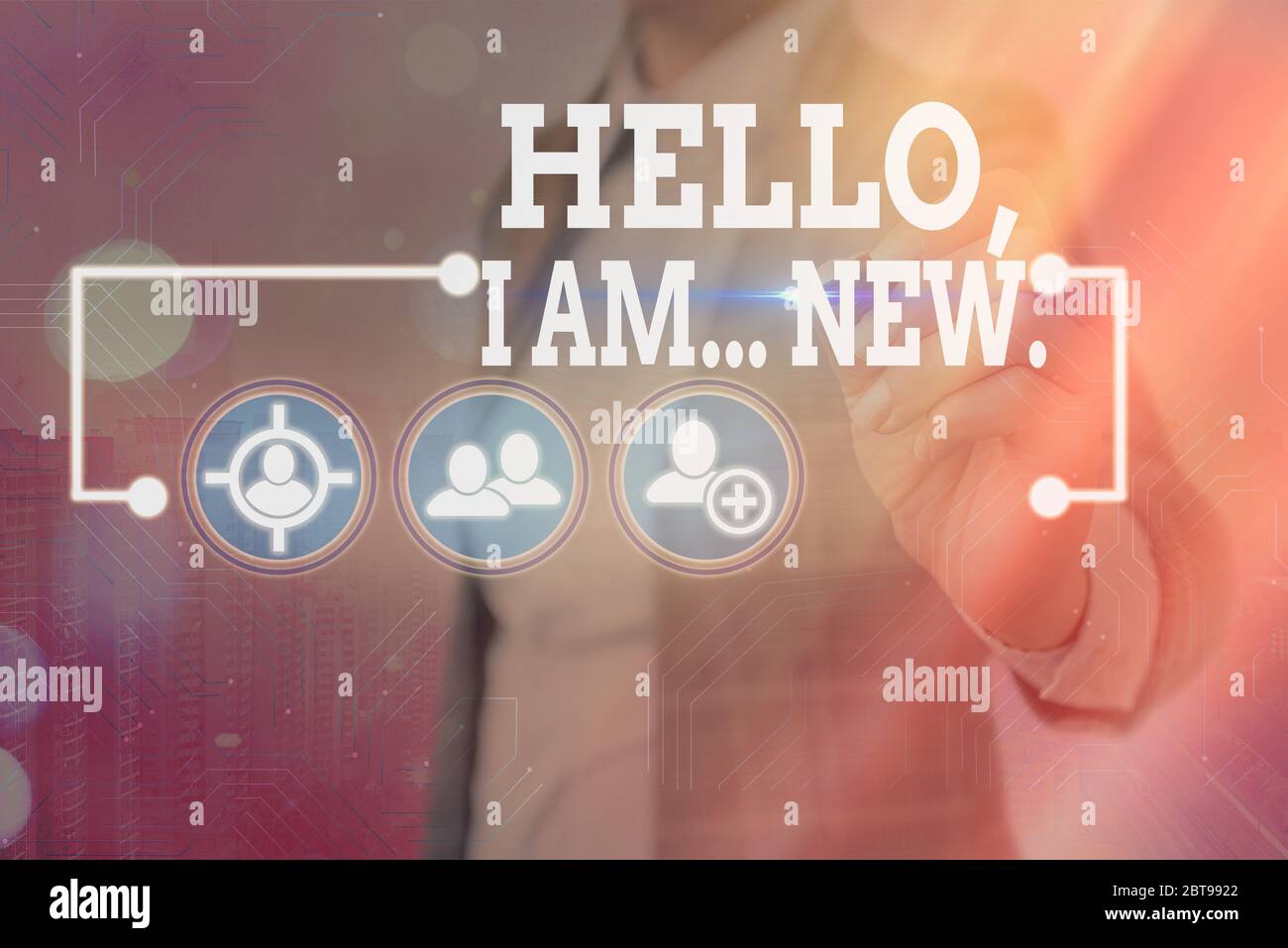 Text sign showing Hello I Am New. Business photo showcasing used ...