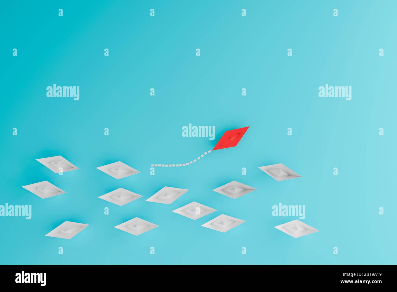 leader ship concept, yellow boat win and success, business success ...