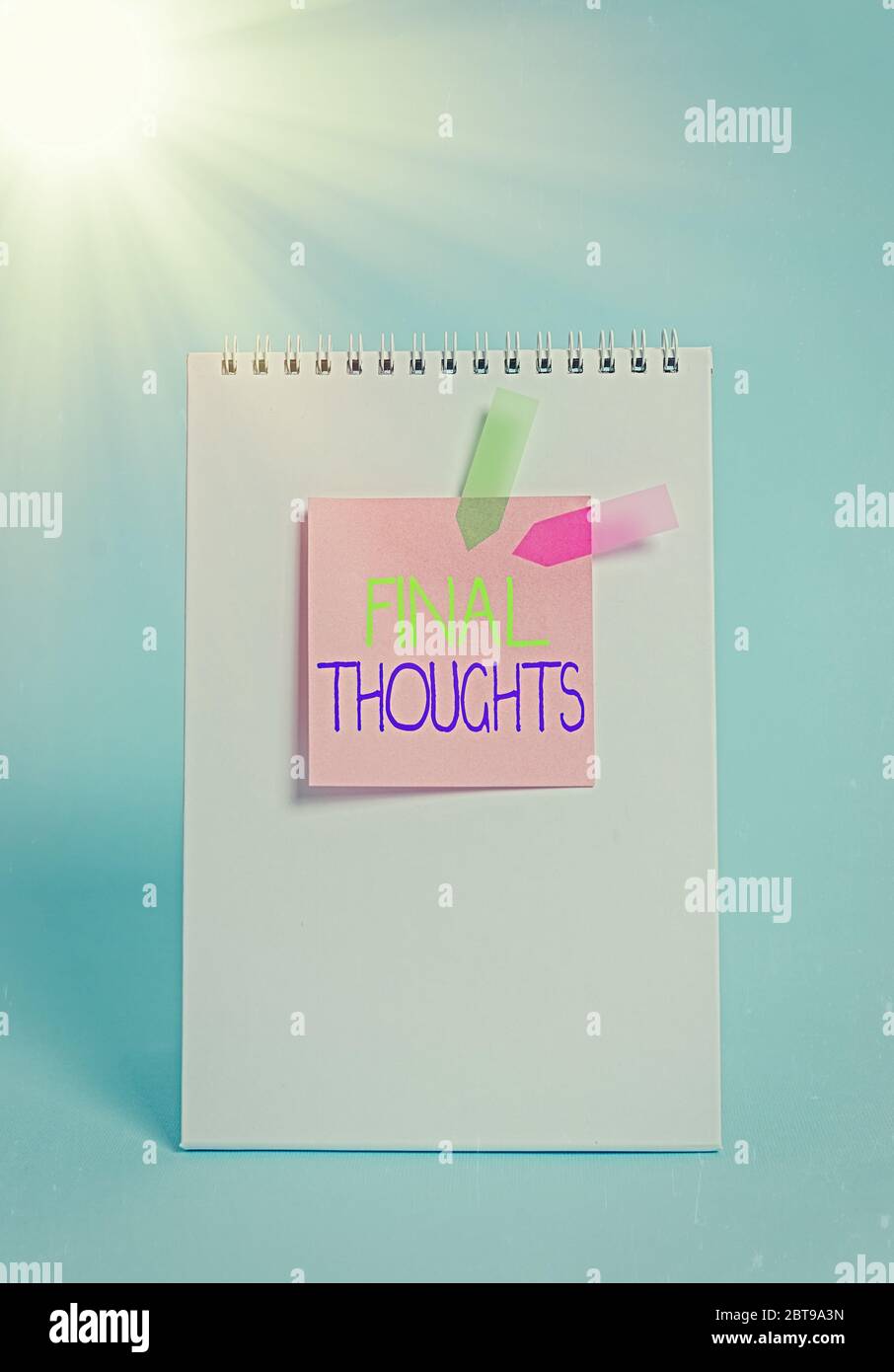 Handwriting text Final Thoughts. Conceptual photo the conclusion or ...