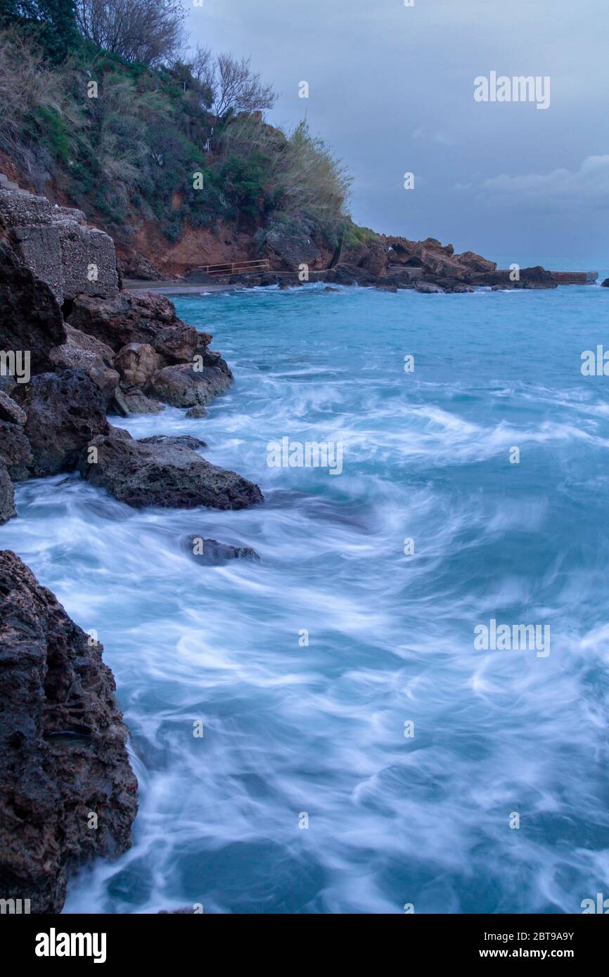 Long exposure sea photograph on the sea shore Stock Photo - Alamy
