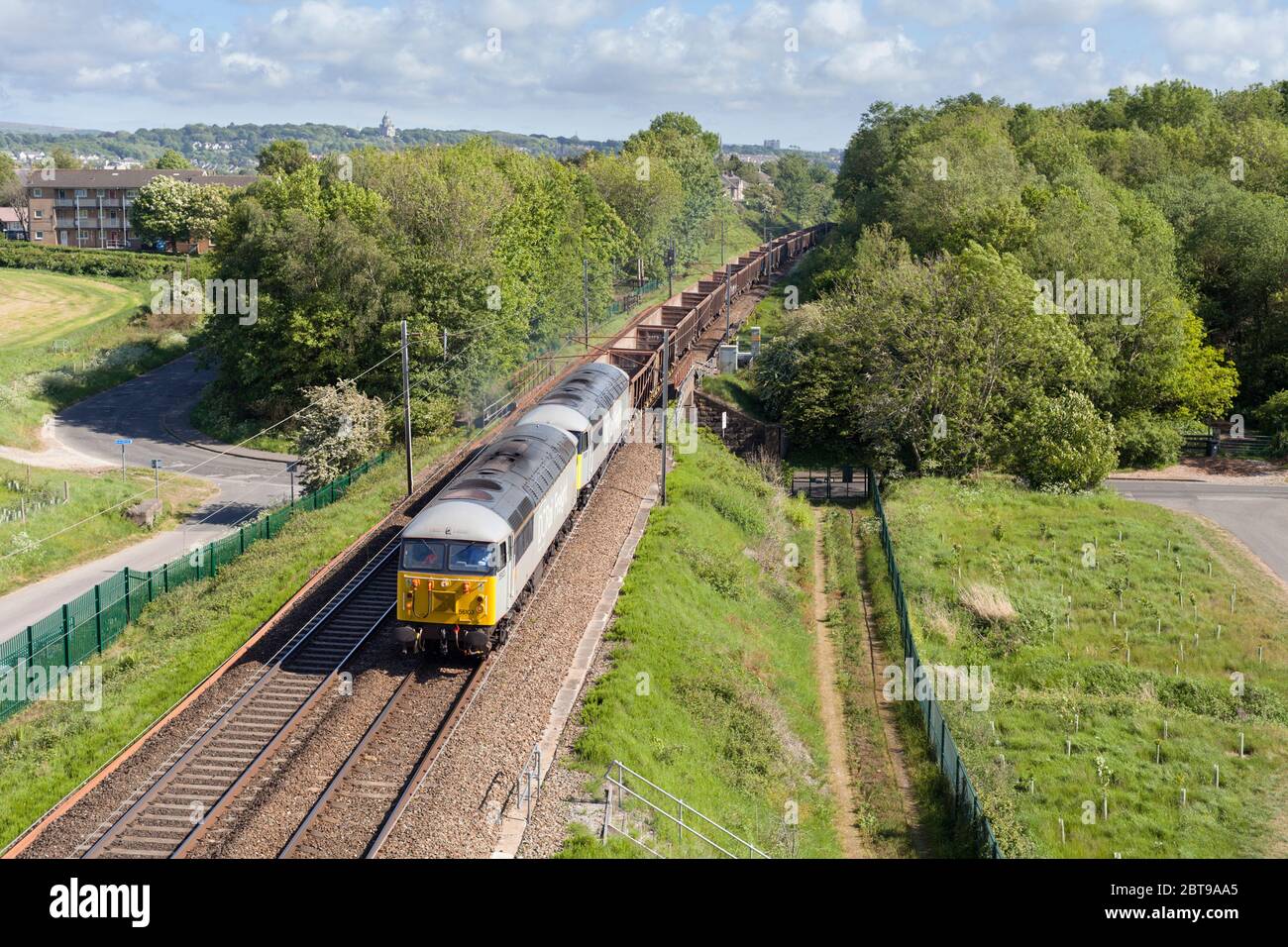 2 DC Railfreight class 56 locomotives 56103 + 56091 hauling a train of ...