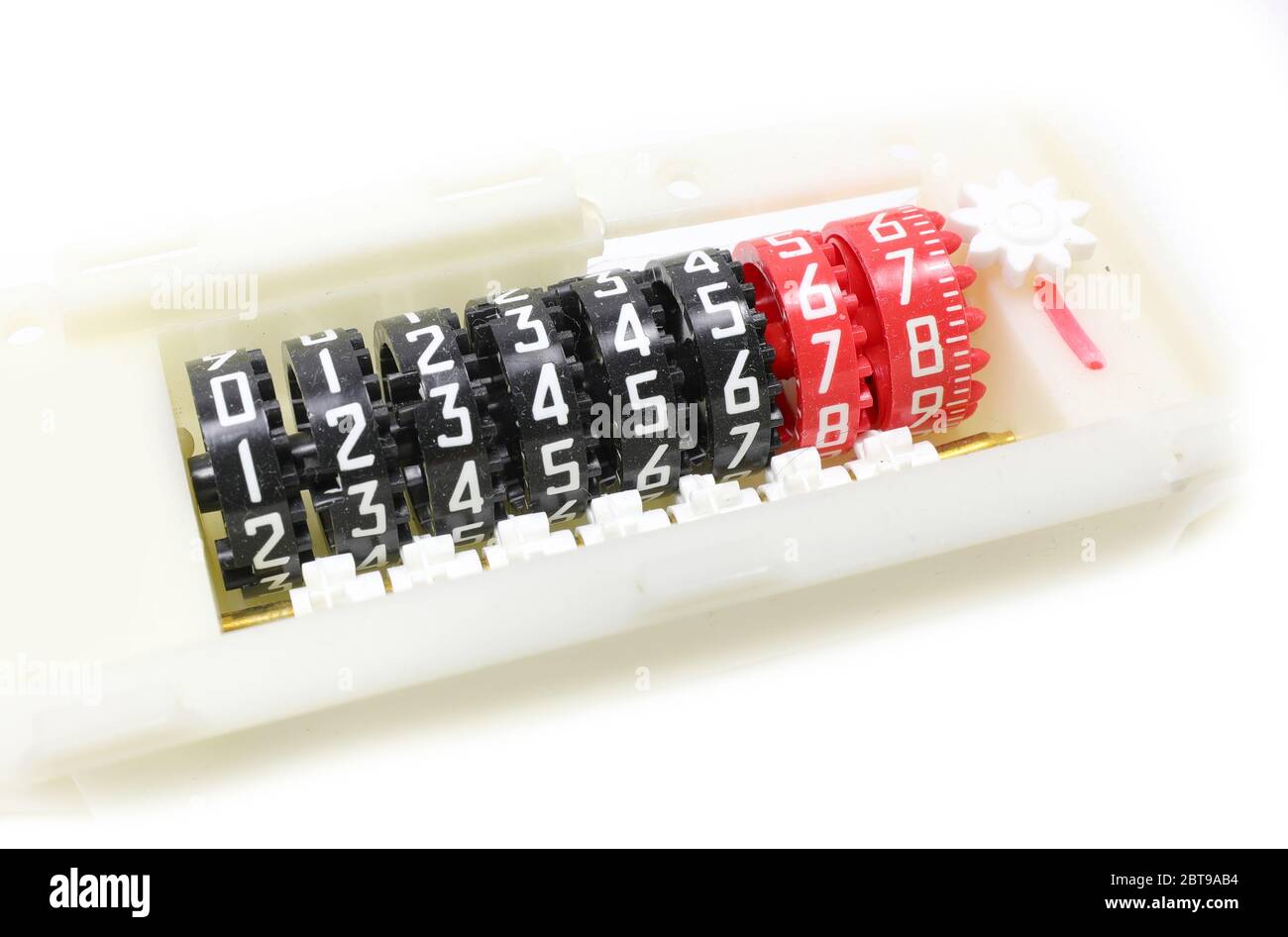 part of electricity meters with display numbers indicating the user's ...