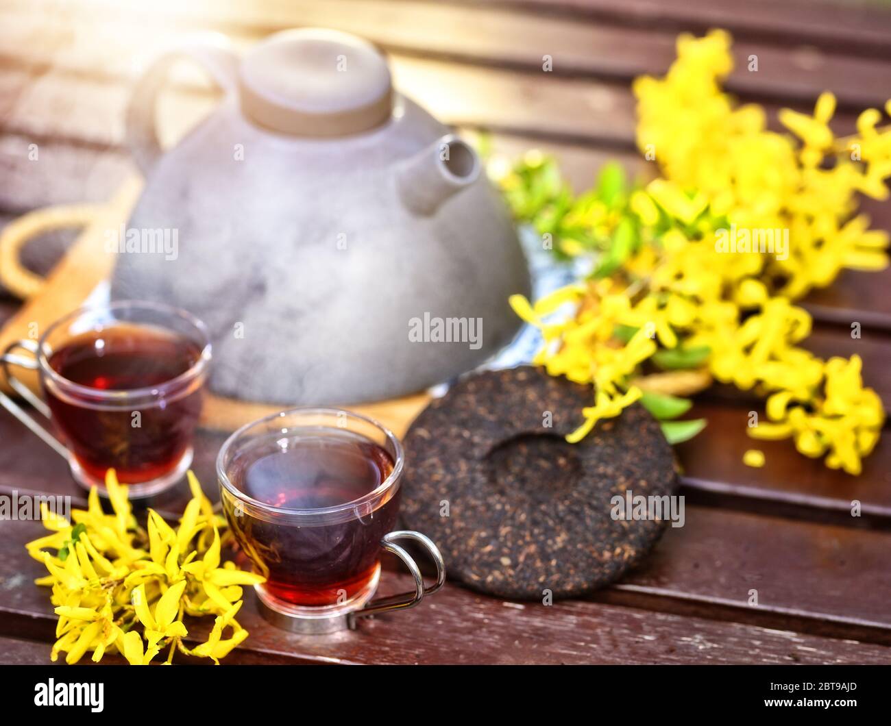Green tea on sunny hi-res stock photography and images - Alamy