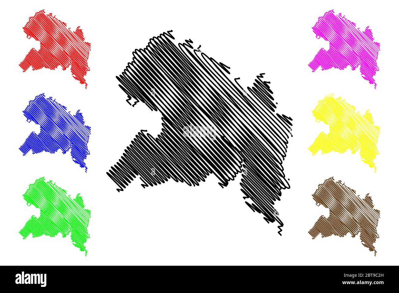 Belgorod City (Russian Federation, Russia) map vector illustration, scribble sketch City of ...