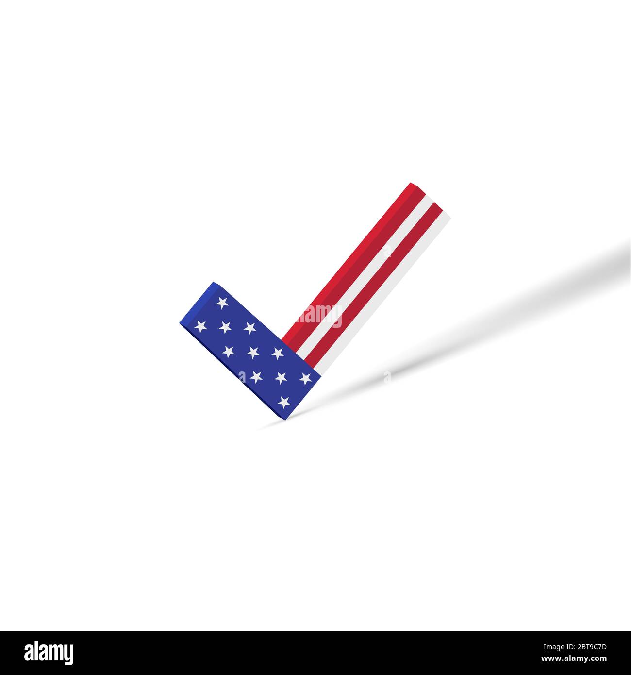 Voting check mark 3D with shadow. The US presidential election 2020 ...