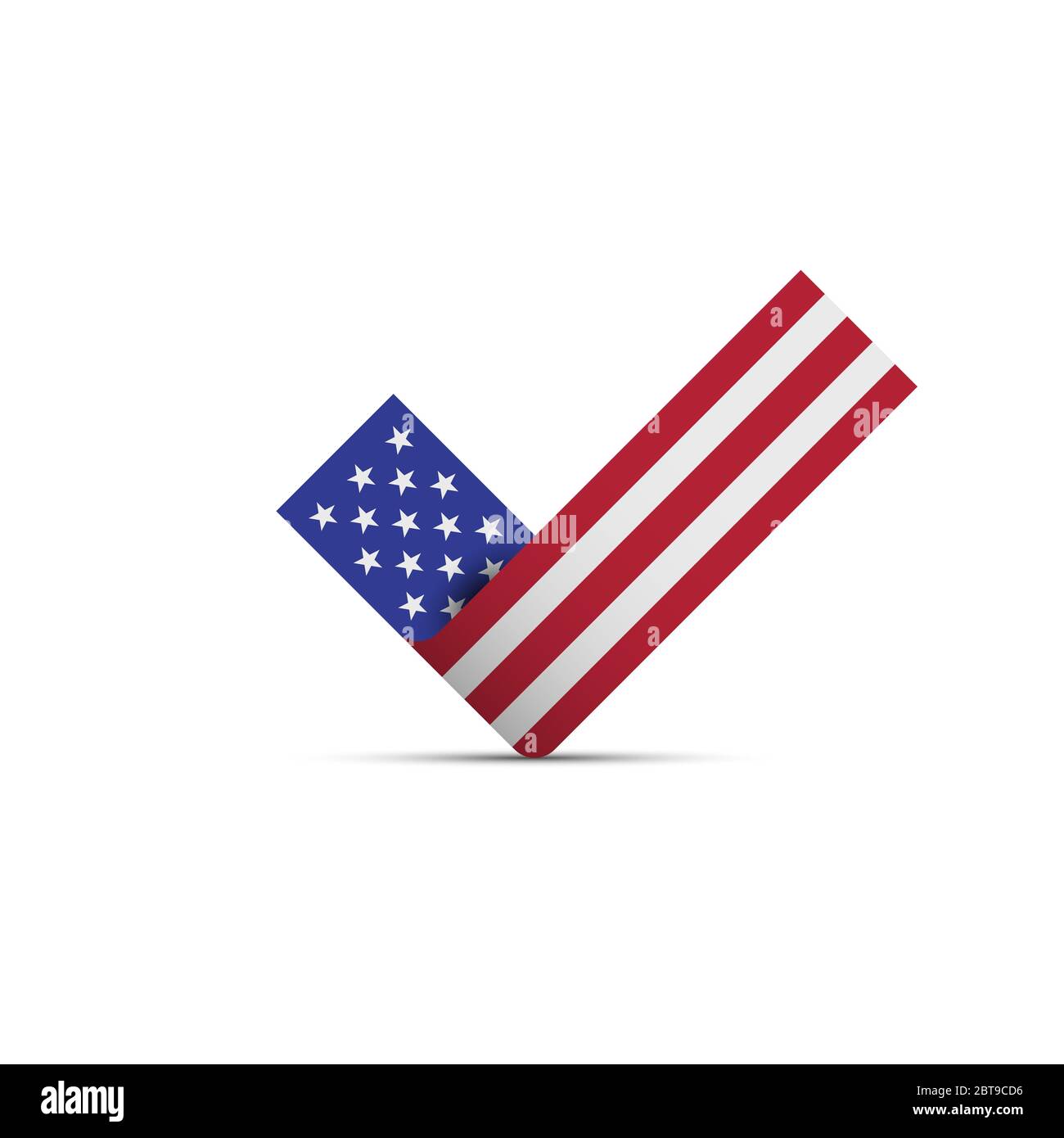 American flag check mark. The US presidential election 2020. American ...