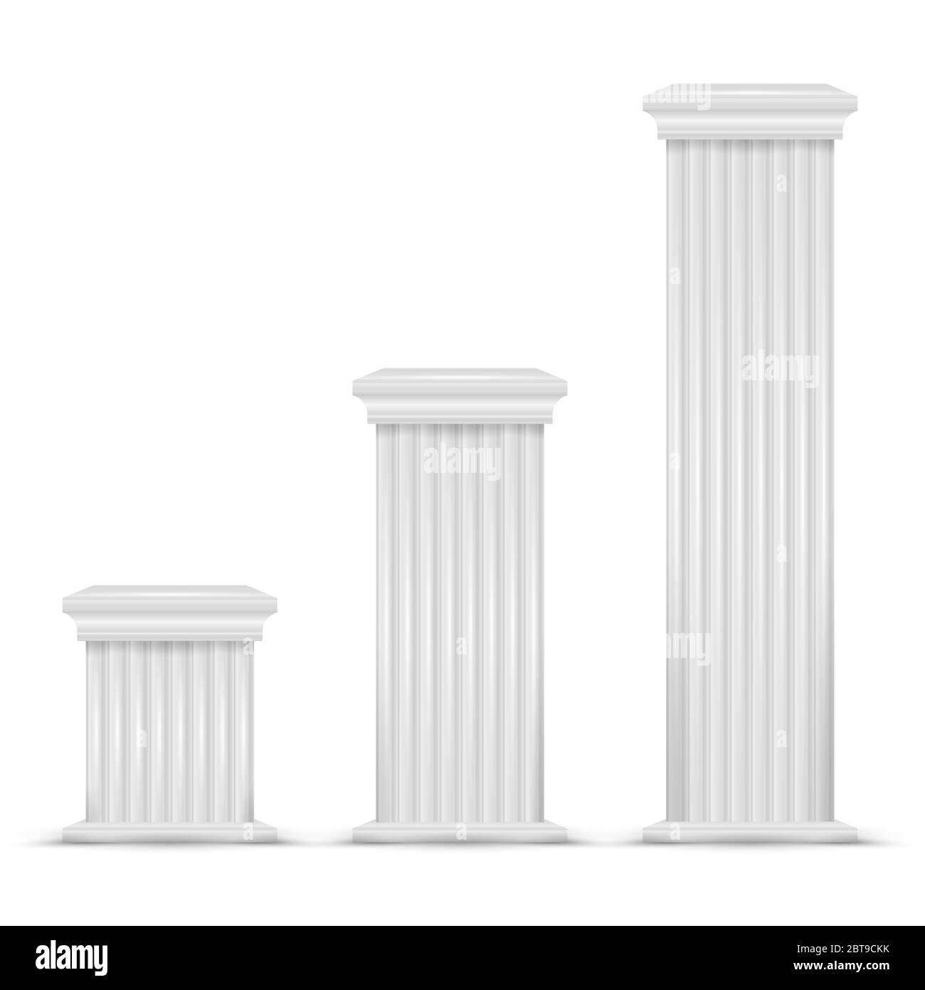 Square columns or podiums of different heights. illustration. Realistic ... Square columns or podiums of different heights. illustration. Realistic ...