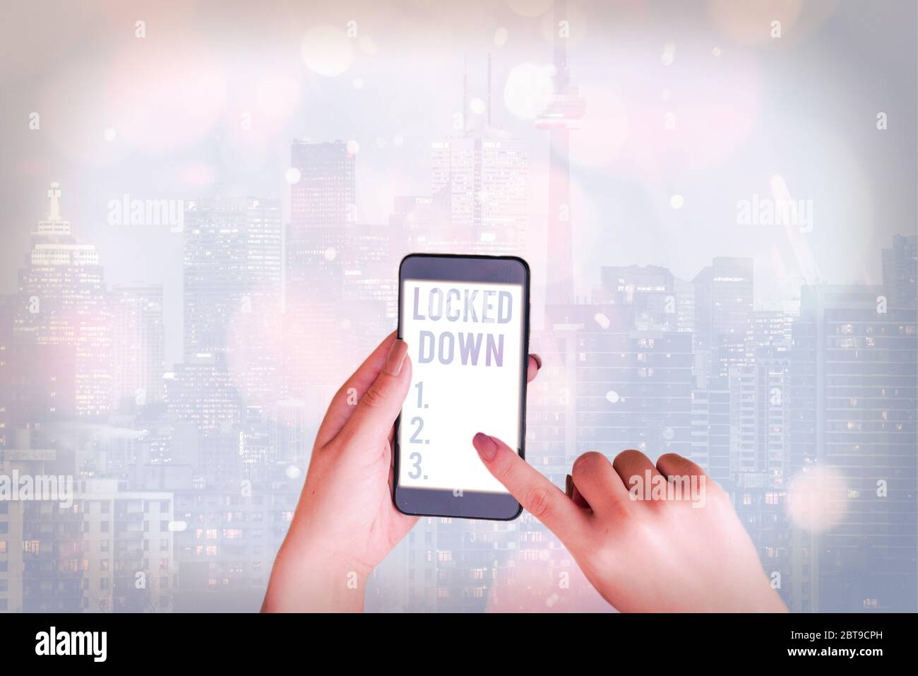 Handwriting text writing Locked Down. Conceptual photo emergency ...