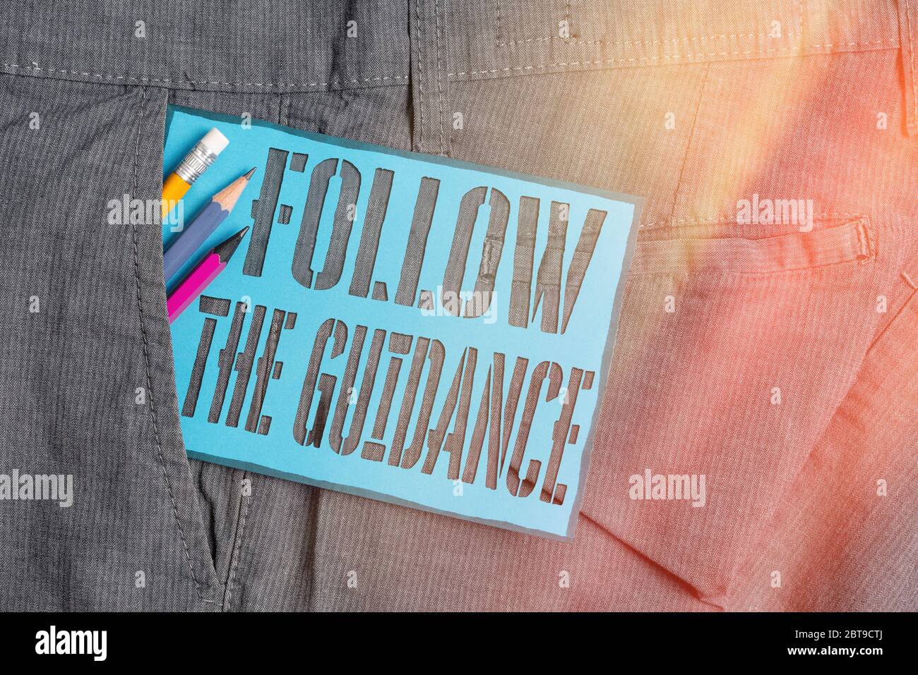 Conceptual hand writing showing Follow The Guidance. Concept meaning ...