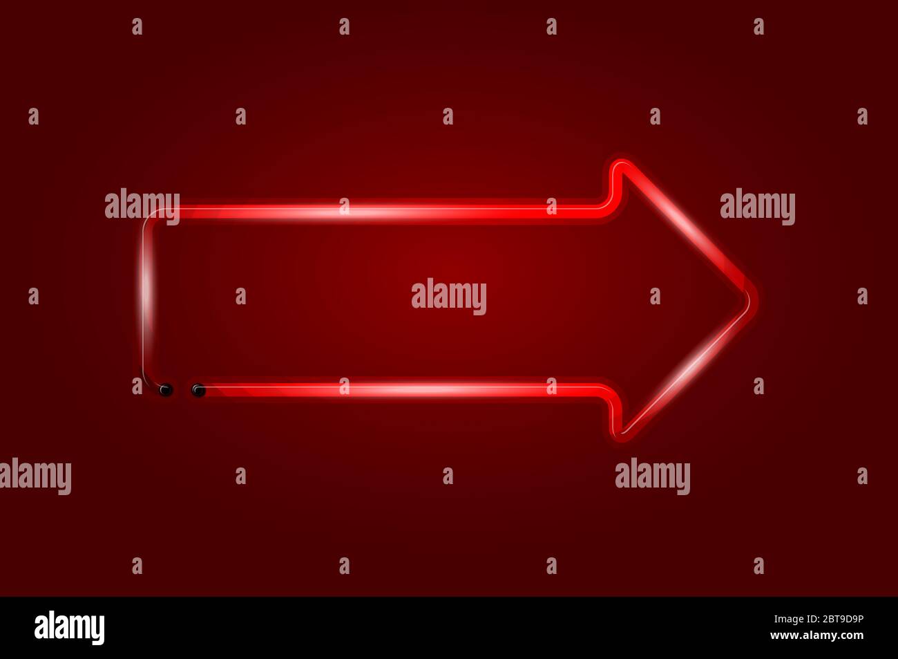 Arrow right glowing neon sign or LED strip light. Realistic ...