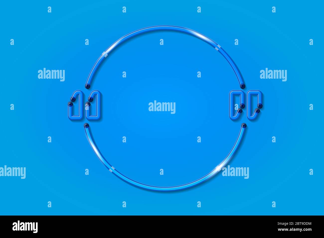 Round quotation frame with quotes glowing neon sign or LED strip light ...