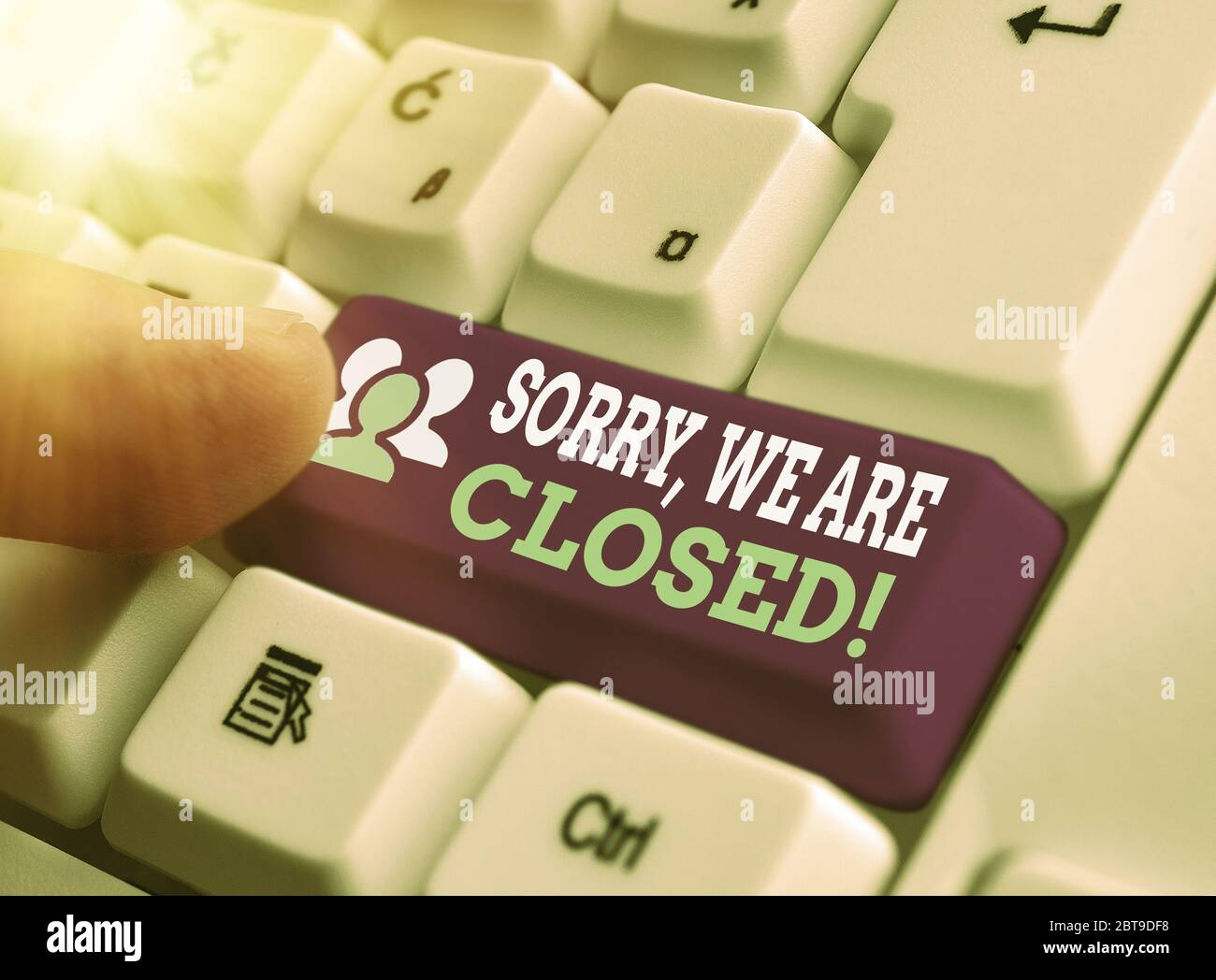 Writing note showing Sorry, We Are Closed. Business concept for ...