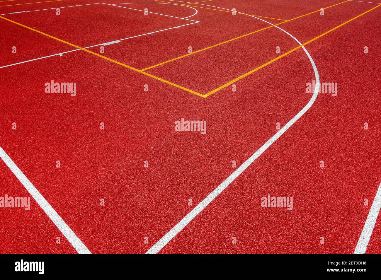 Colorful basketball lines on an outdoor court Stock Photo - Alamy
