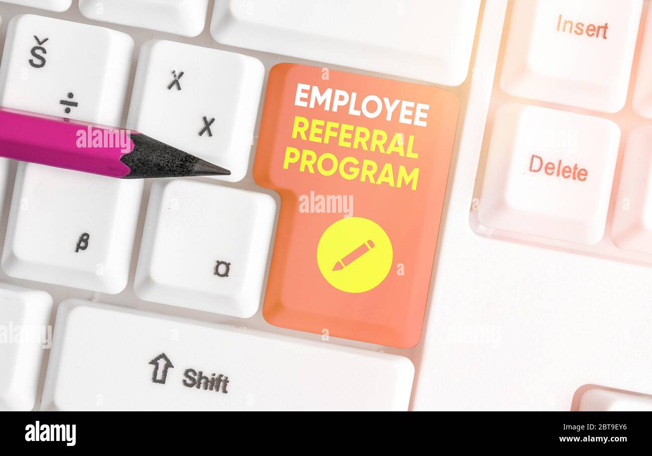 Text sign showing Employee Referral Program. Business photo text ...