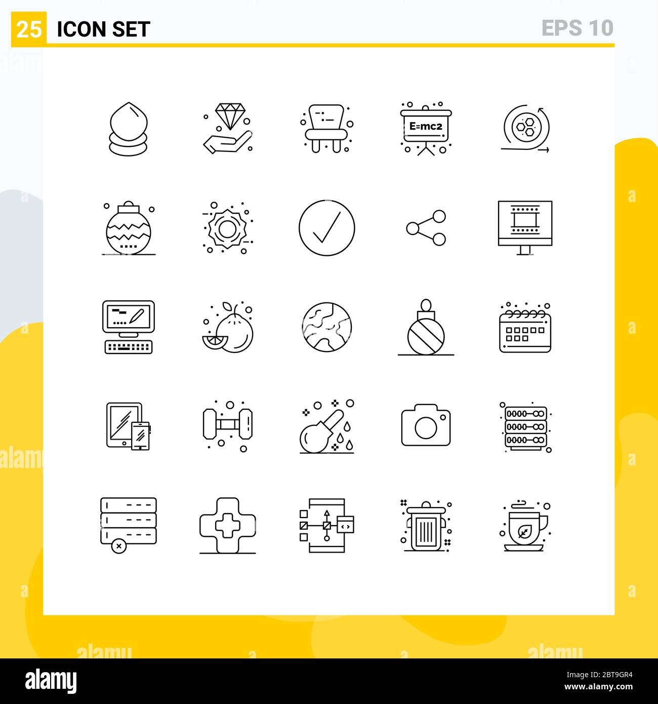 Set of 25 Modern UI Icons Symbols Signs for api, physics formula ...