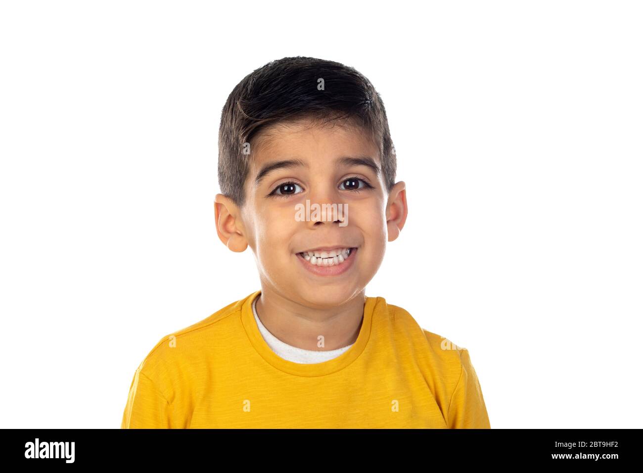 Adorable latin child isolated on a white background Stock Photo - Alamy