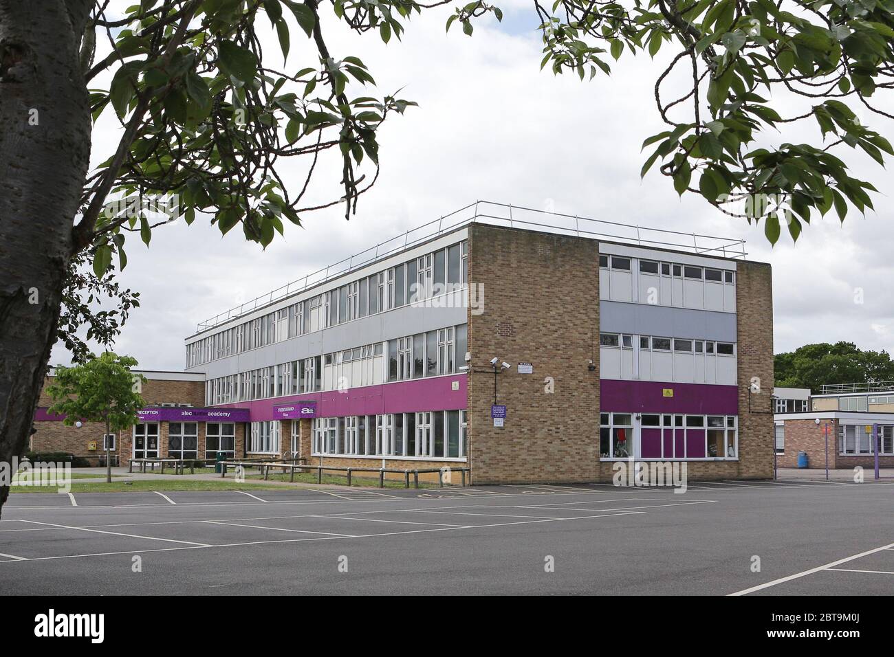A general view of Alec Hunter Academy, a secondary school in Braintree, during the COVID-19 ...