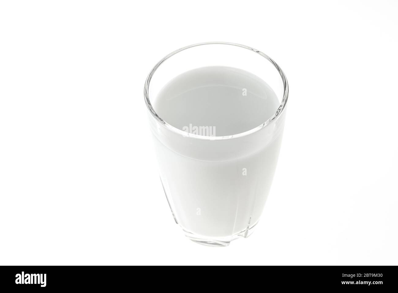 Close up view of glass of milk on white background. Healthy food ...