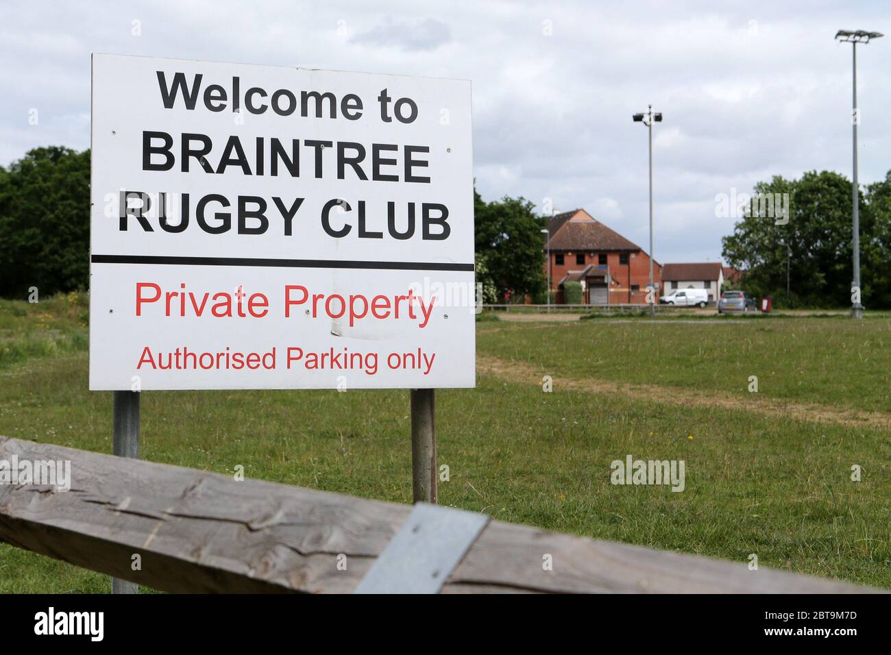 A view of the entrance sign at Braintree Rugby Club as sporting ...