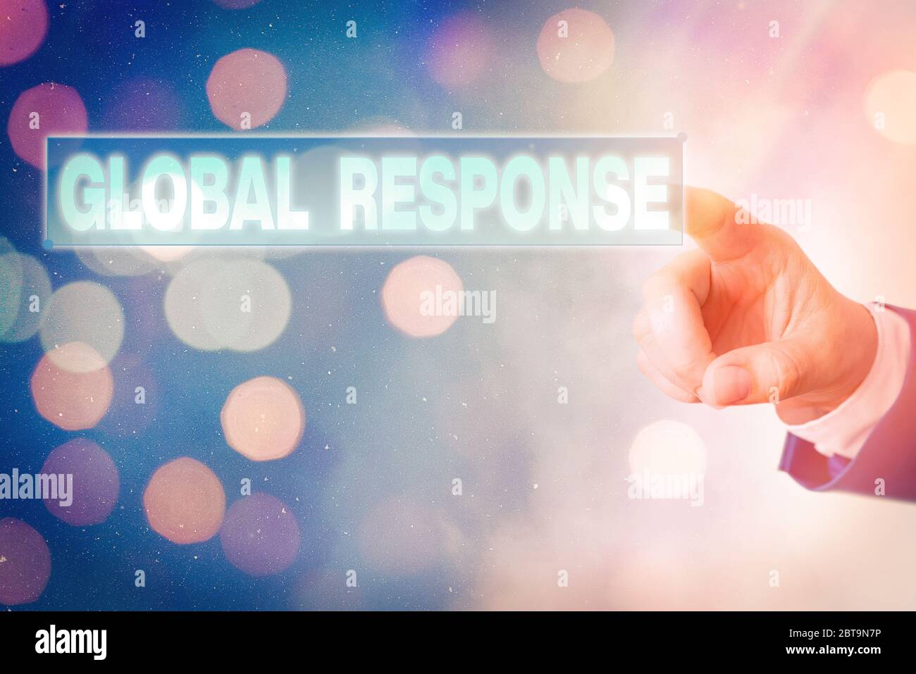 Writing note showing Global Response. Business concept for indicates ...