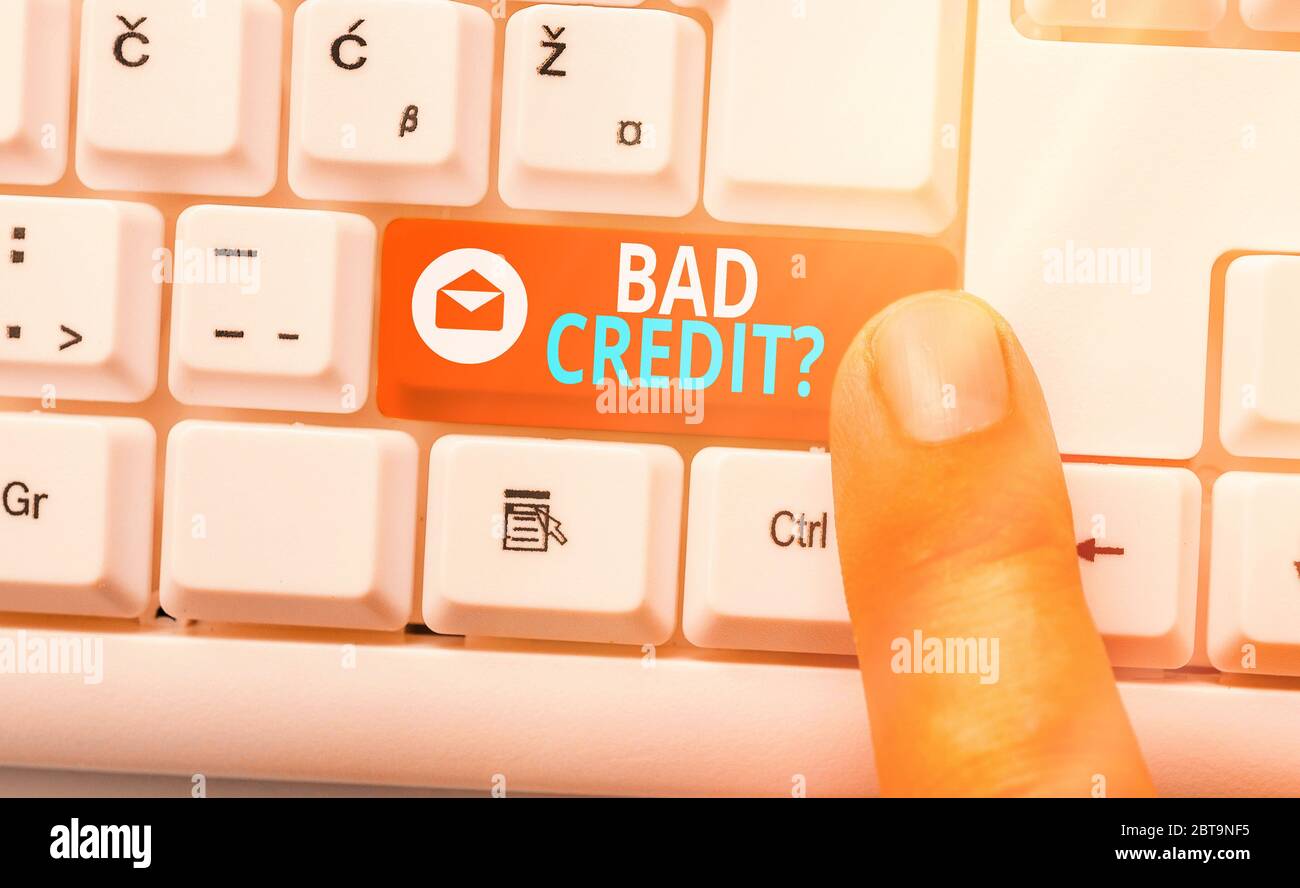 Conceptual hand writing showing Bad Creditquestion. Concept meaning ...