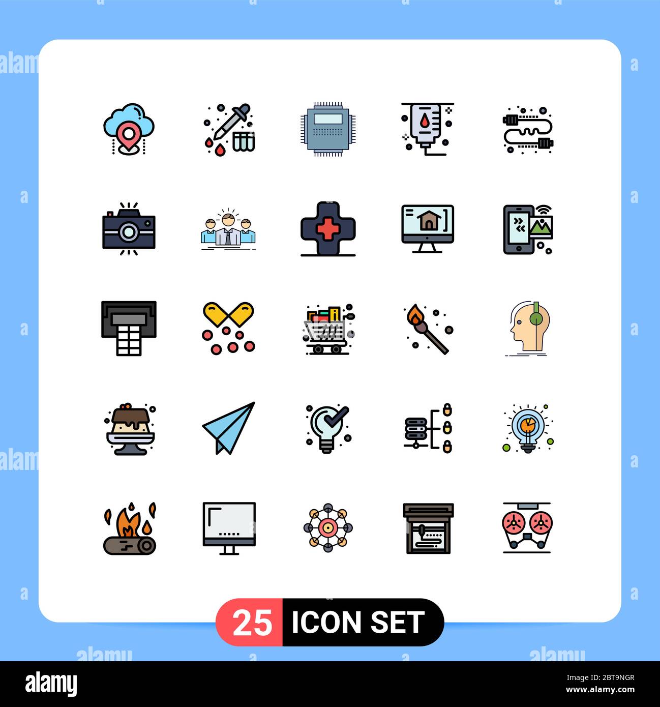 25 User Interface Filled line Flat Color Pack of modern Signs and ...