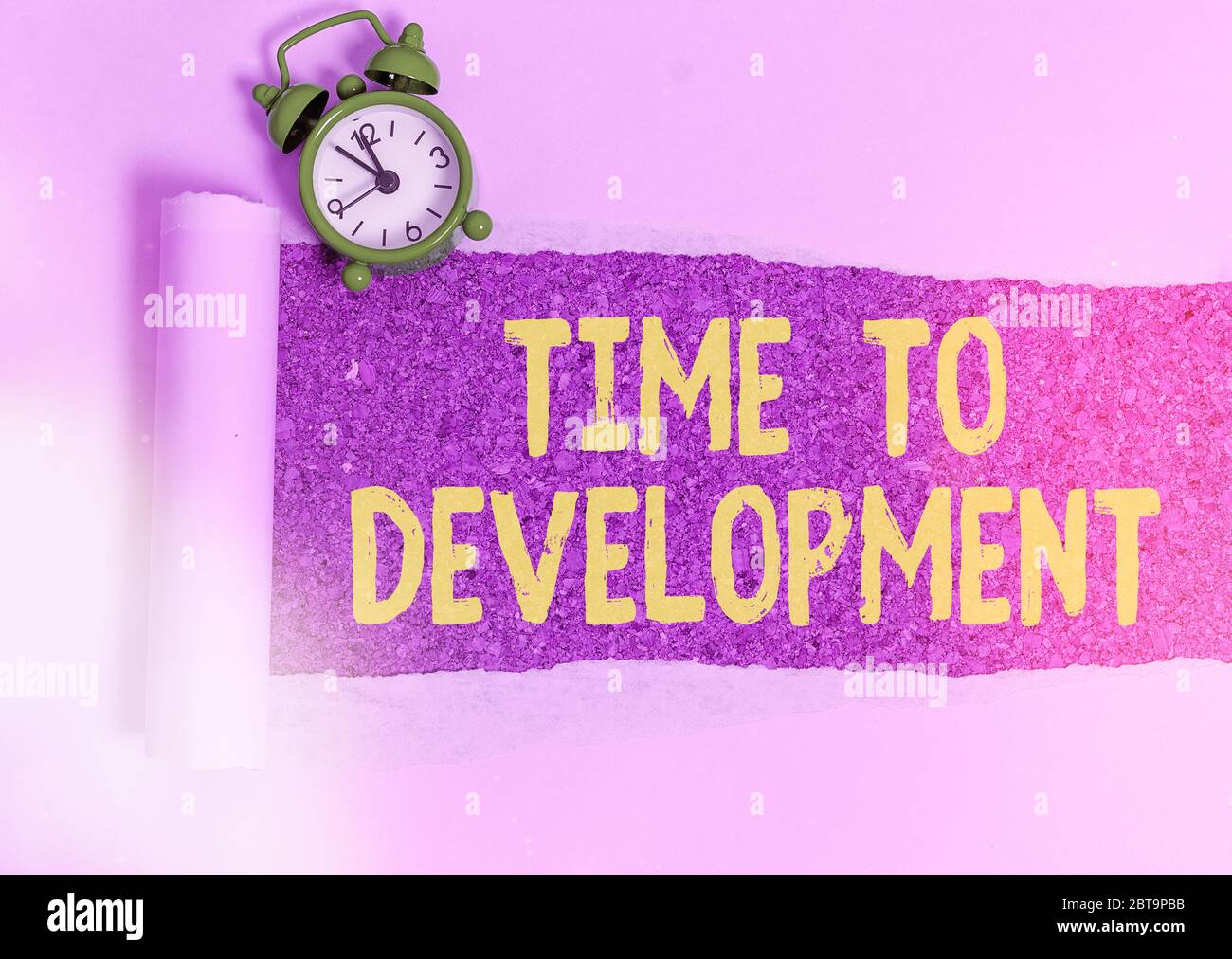 Writing note showing Time To Development. Business concept for a length ...