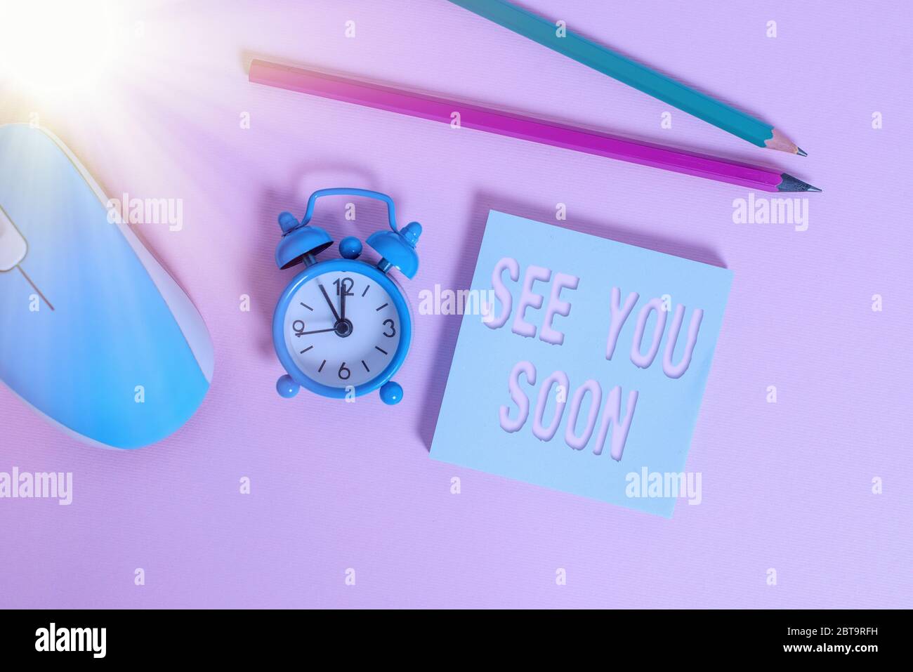 Text sign showing See You Soon. Business photo showcasing used for ...