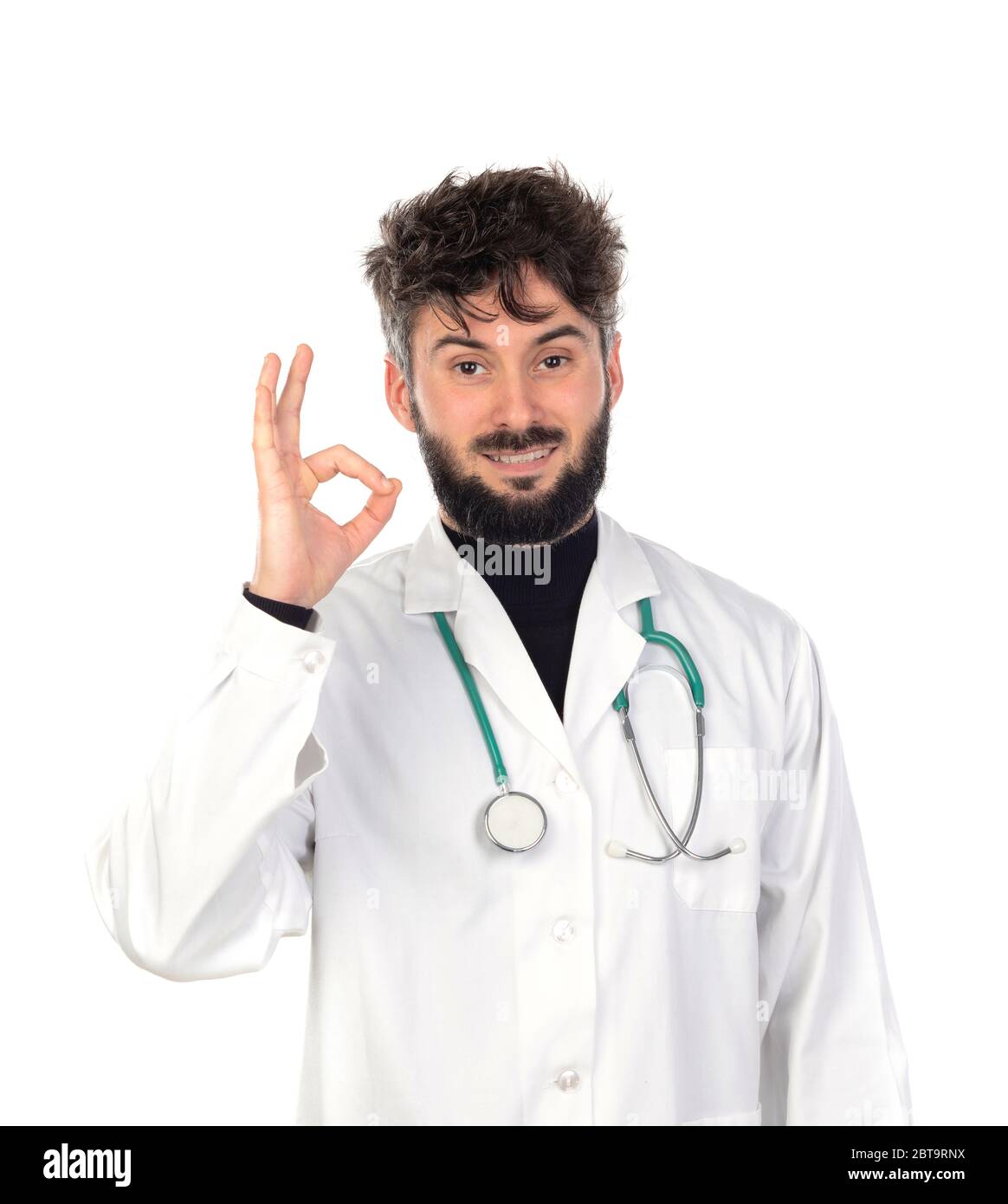 Doctor wearing a lab coat isolated on a white background Stock Photo ...
