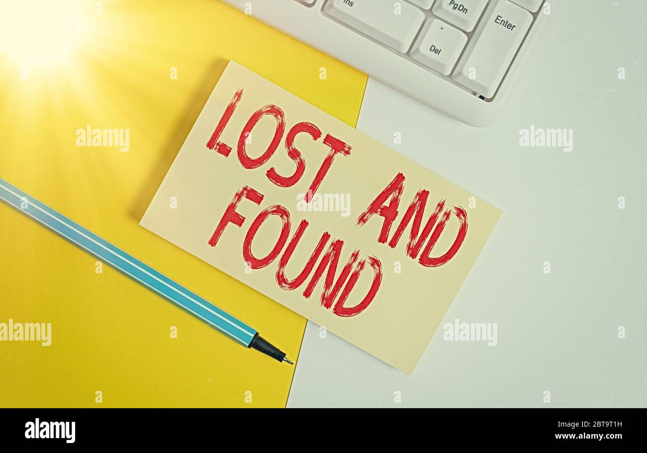 Conceptual hand writing showing Lost And Found. Concept meaning a place ...