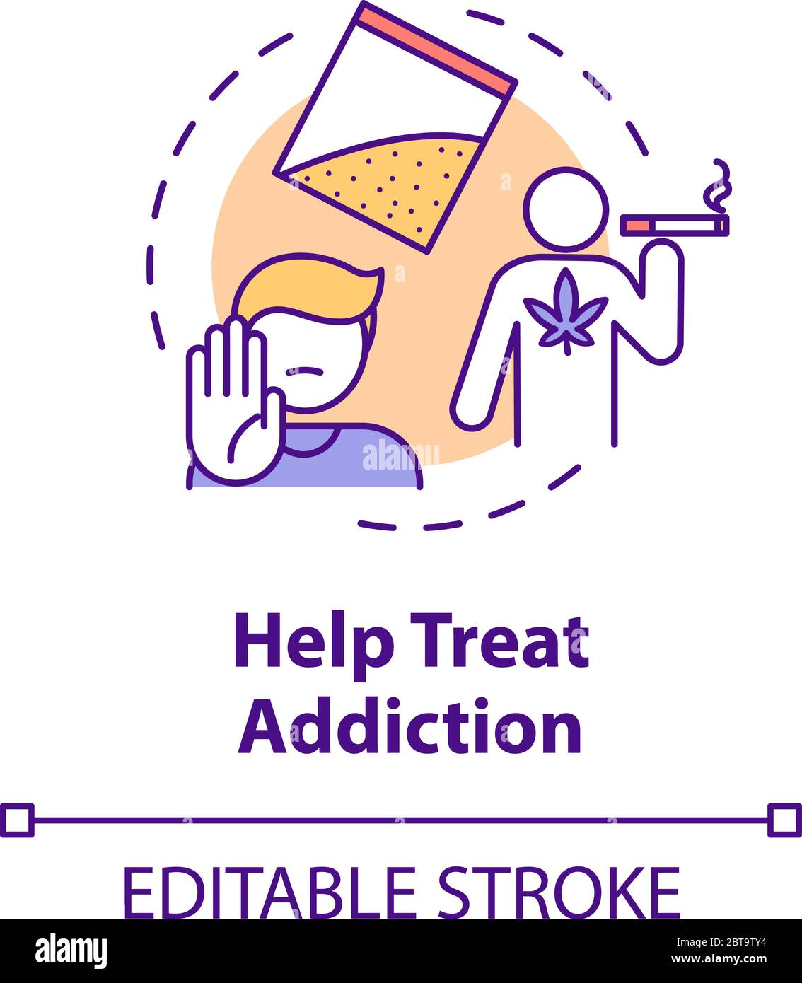 Help treat addiction concept icon Stock Vector Image & Art - Alamy