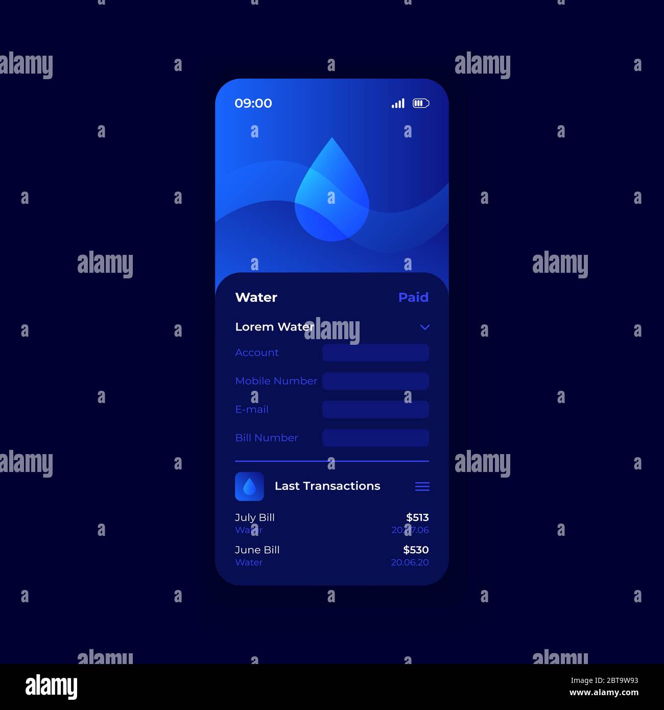 Water bills smartphone interface vector template Stock Vector Image ...