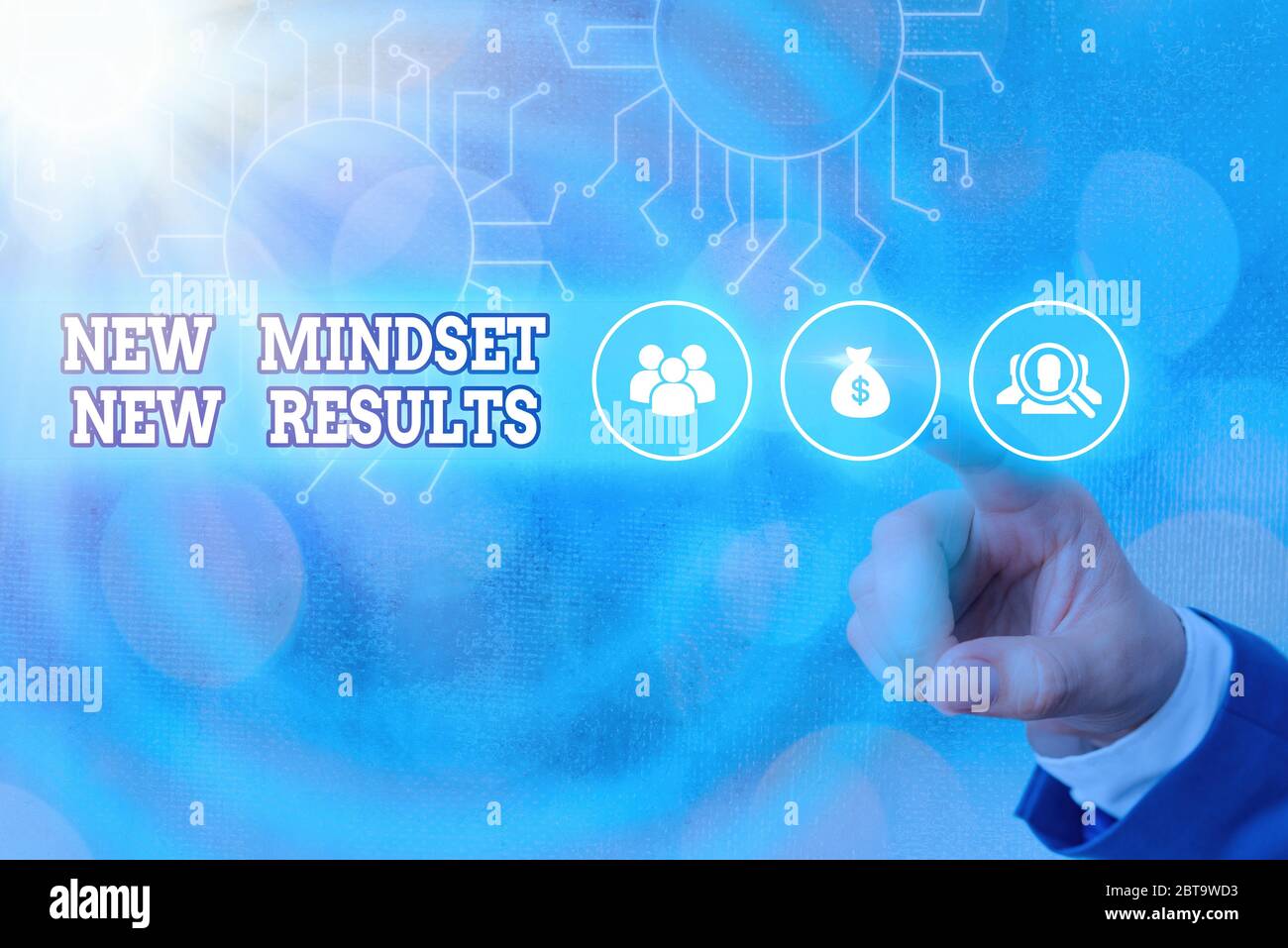 Writing note showing New Mindset New Results. Business concept for ...