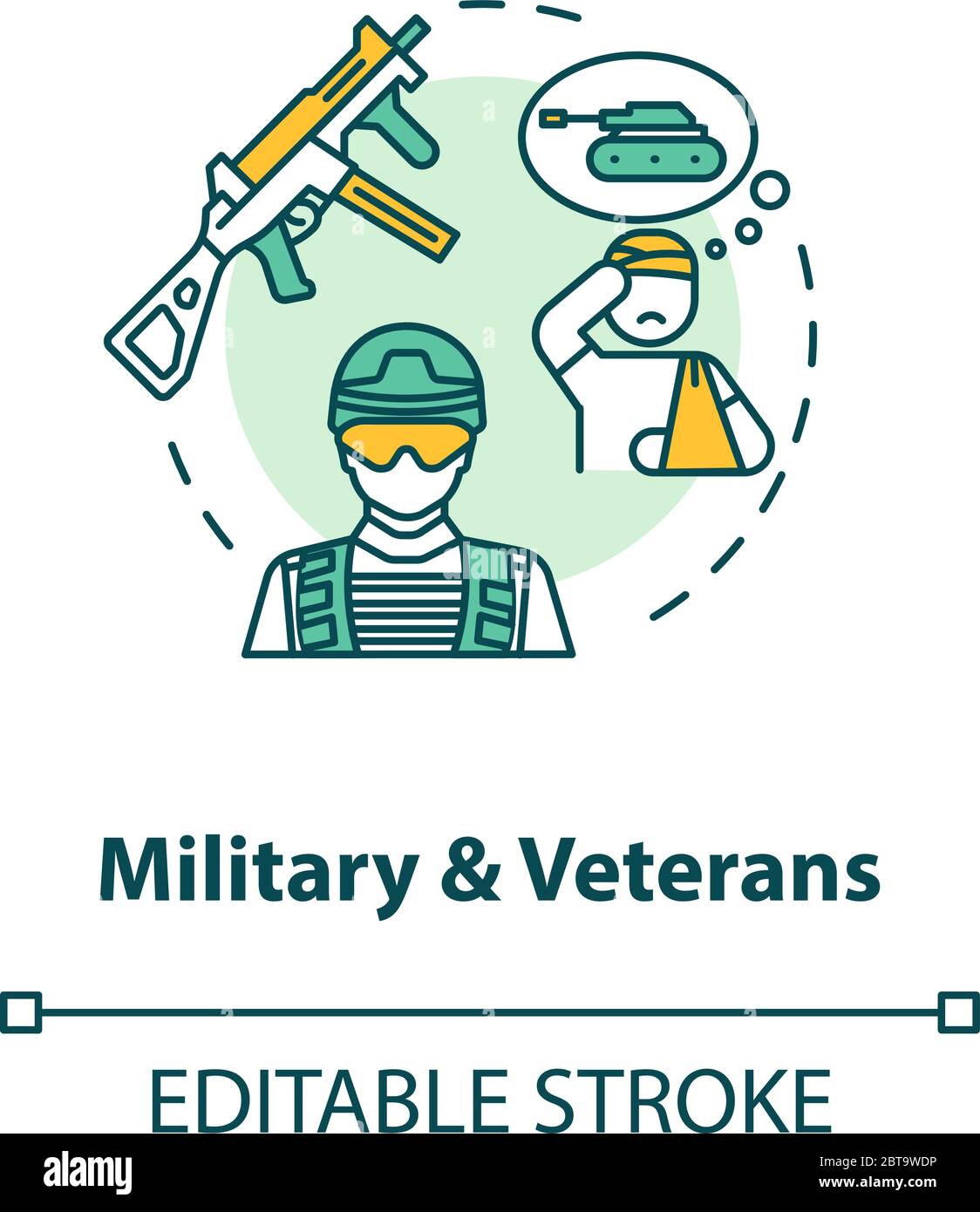 Military and veterans social service concept icon Stock Vector Image ...