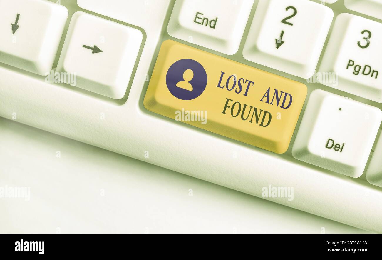 Text sign showing Lost And Found. Business photo showcasing a place ...