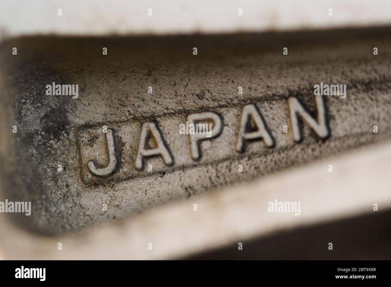 japan-convex inscription casting on the hub of an aluminum cast wheel ...