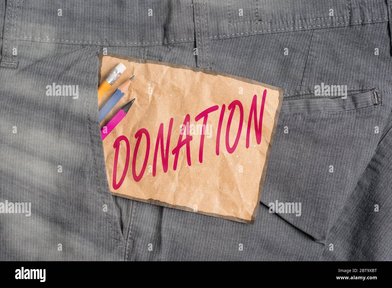Handwriting text writing Donation. Conceptual photo something that is ...