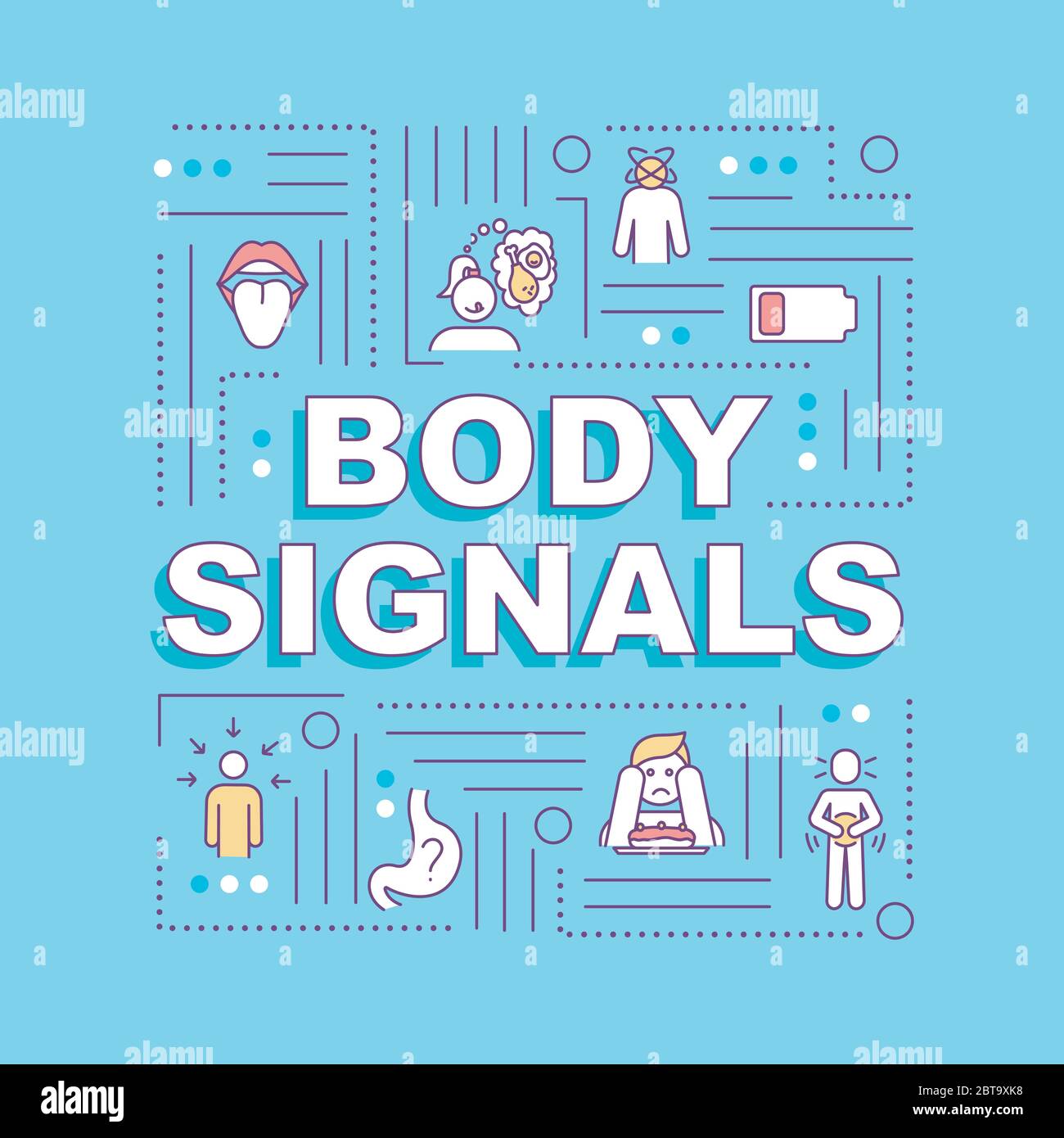 Body signals word concepts banner. Hunger and appetite senses ...
