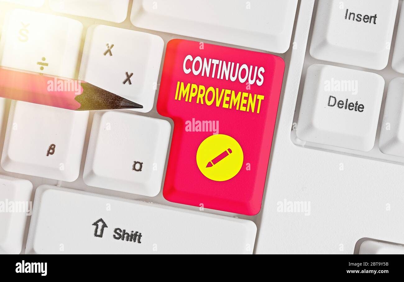 Text sign showing Continuous Improvement. Business photo text ongoing ...