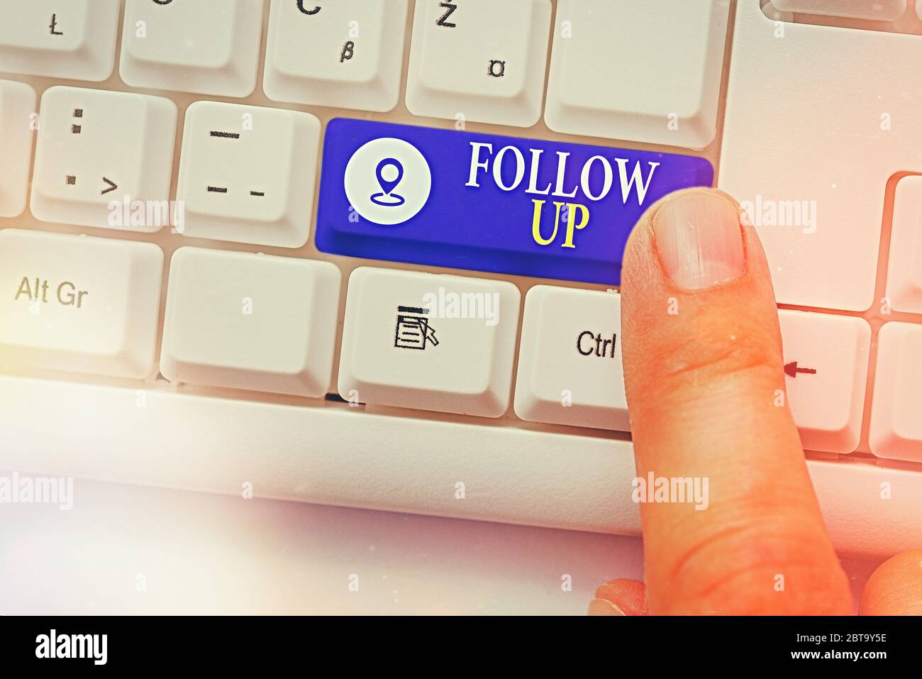 Word writing text Follow Up. Business photo showcasing a continuation ...