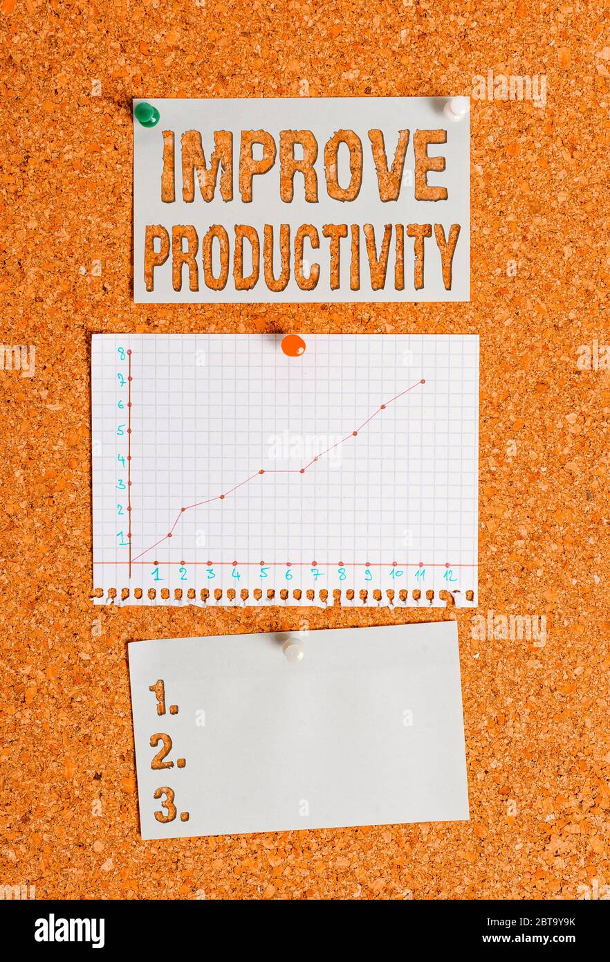 Text sign showing Improve Productivity. Business photo showcasing to ...