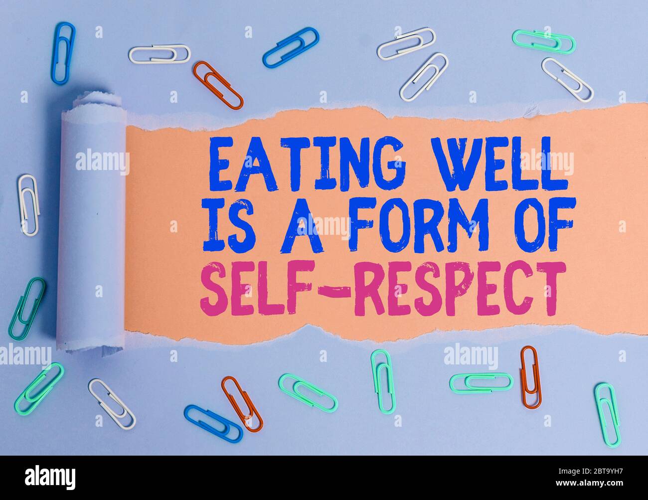 Conceptual hand writing showing Eating Well Is A Form Of Self Respect ...