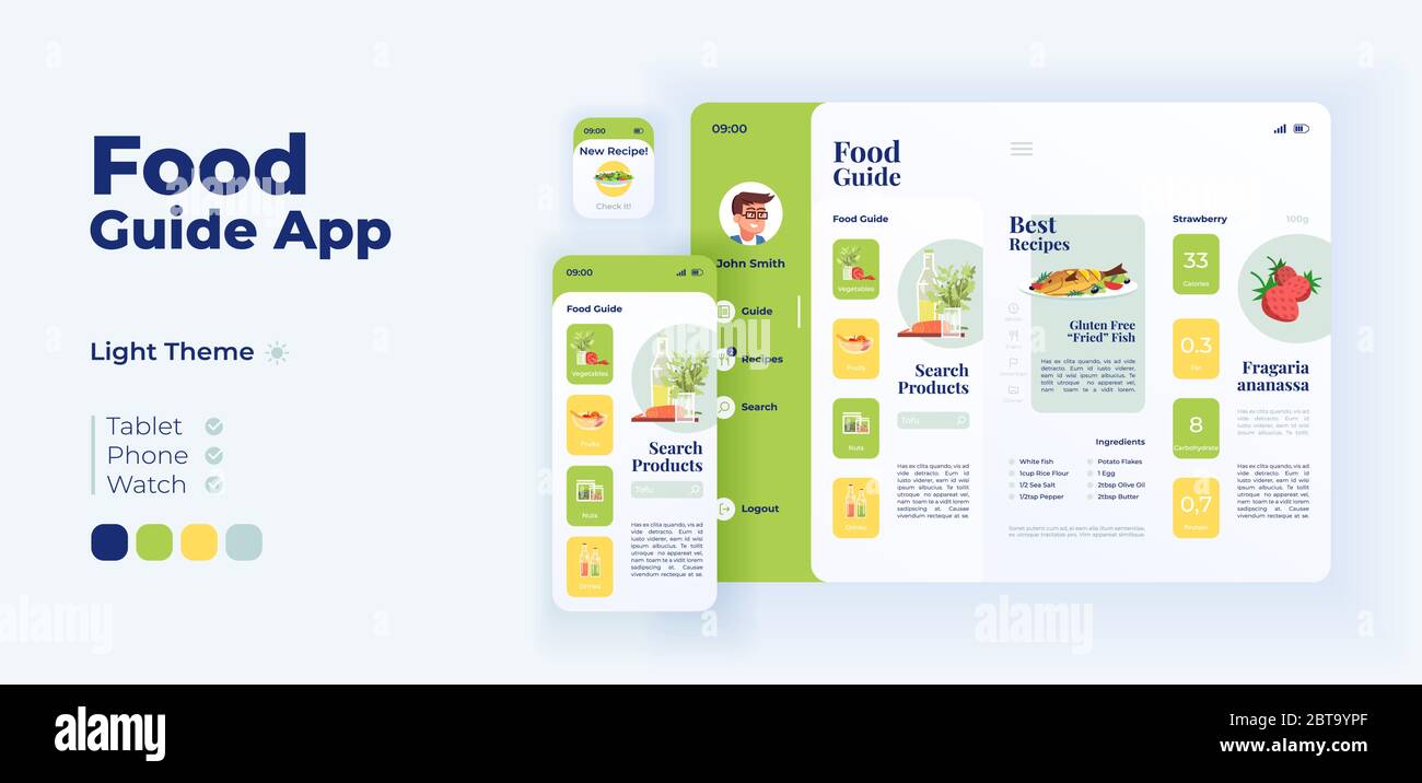 Food products selection app screen vector adaptive design template Stock Vector Image & Art - Alamy