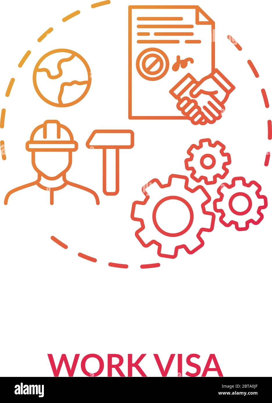 Work visa application concept icon Stock Vector Image & Art - Alamy