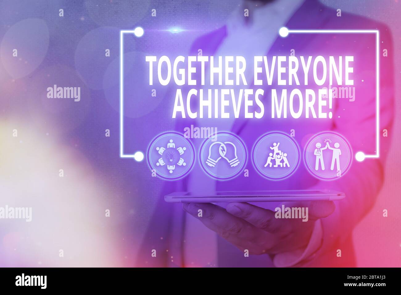 Handwriting text Together Everyone Achieves More. Conceptual photo ...