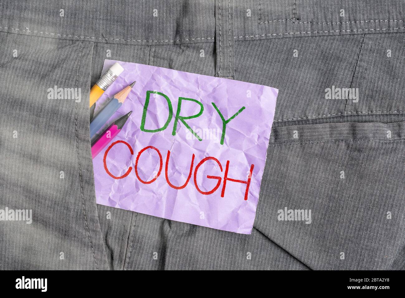 Conceptual hand writing showing Dry Cough. Concept meaning cough that ...