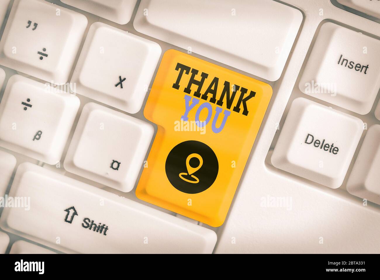 Writing note showing Thank You. Business concept for a polite ...