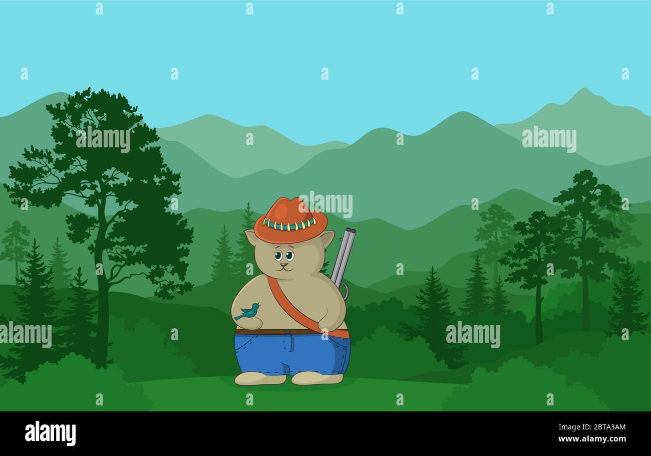 Forest cat Stock Vector Images - Alamy