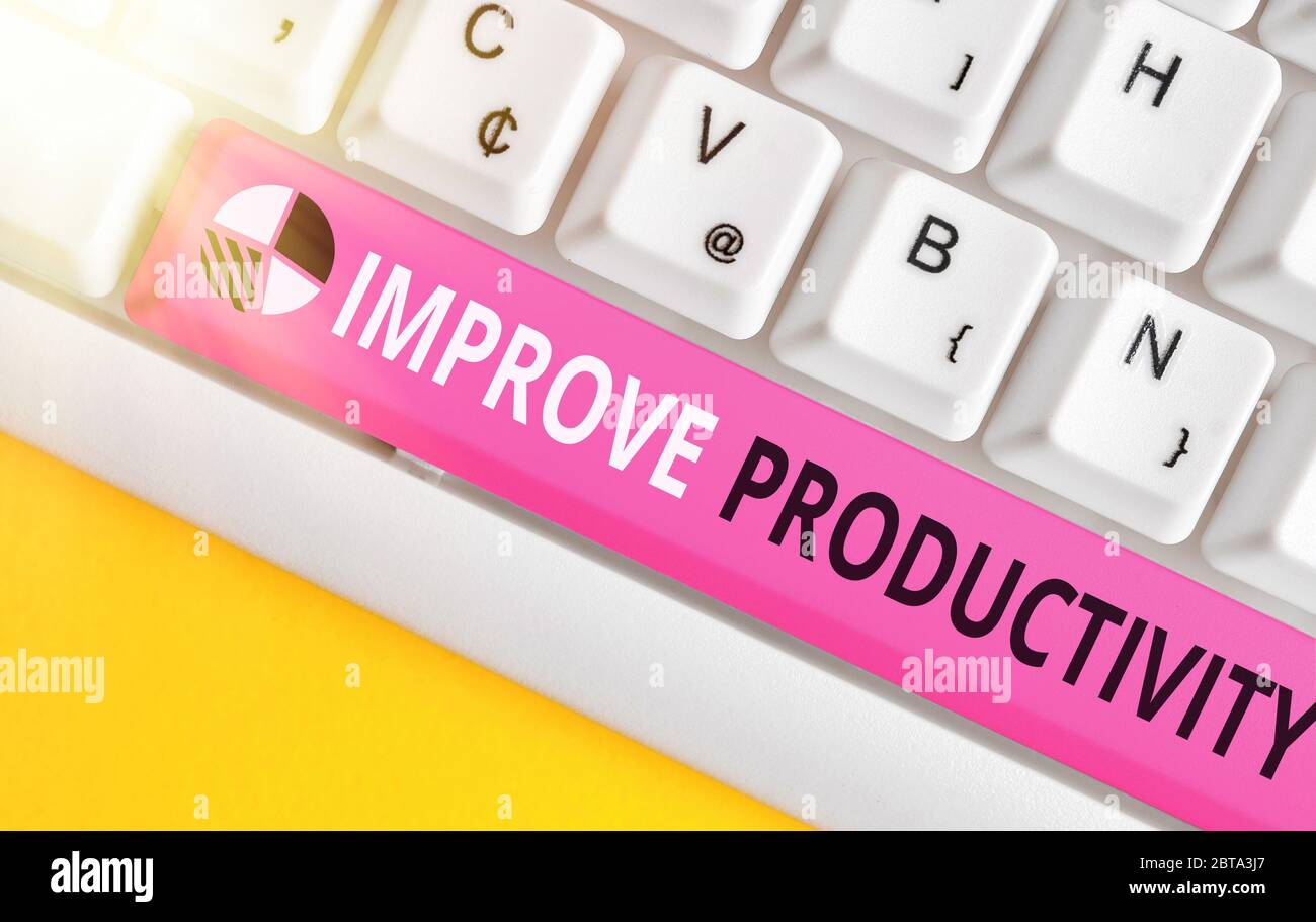 Text sign showing Improve Productivity. Business photo text to increase ...